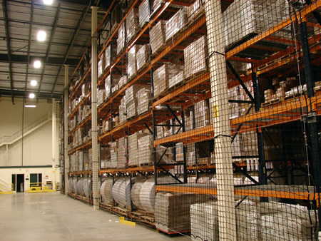 Rack backs pallet safety netting protect items from falling off racks