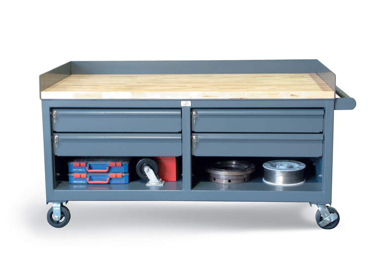 MOBILE CABINET WORKBENCH WITH KEY LOCK DRAWERS | HD SHELVING